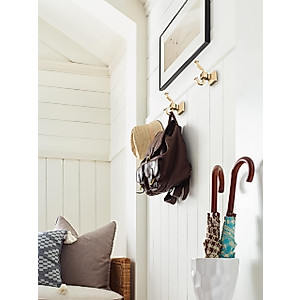 Amerock BH36020CZ | Champagne Bronze Single Robe Hook | 4-1/4 in. (108 mm) Length Towel Holder | Mulholland | Towel Hook for Bathroom | Bathroom Hardware | Bath Accessories