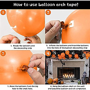 Halloween Balloon Garland Arch Kit, Black Orange Balloon Arch Garland Kit with Foil Cat Pumpkin Balloon and Marble Balloons for Halloween Birthday Anniversary Engagement Graduation Party Decorations