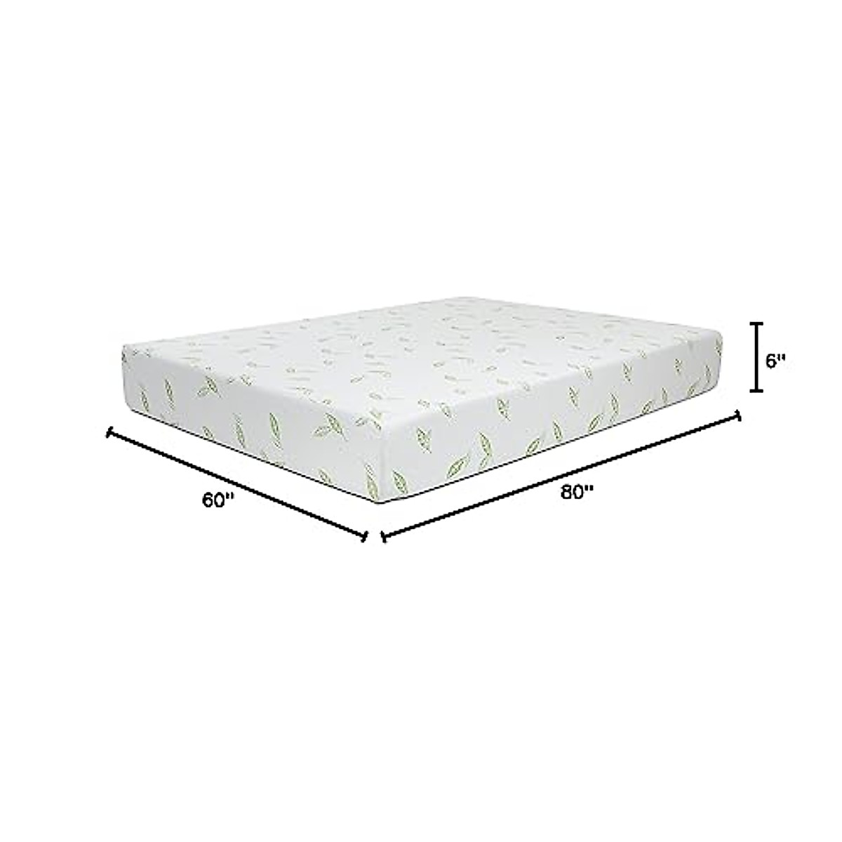 NapQueen Queen Size Mattress, 6 Inch Anula Green Tea Infused Memory Foam Mattress, Queen Size Mattress Bed in a Box, CertiPUR-US Certified Mattress