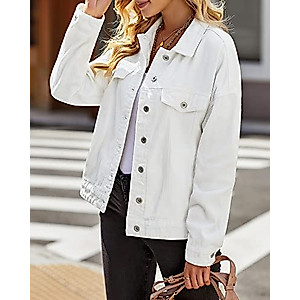 luvamia White Lightweight Jacket Women White Lightweight Jean Jacket Women Chaquetas De Invierno Para Mujer Chaquetas De Mujer Casual Elegantes Warm Jackets For Women Brilliant White Size Small