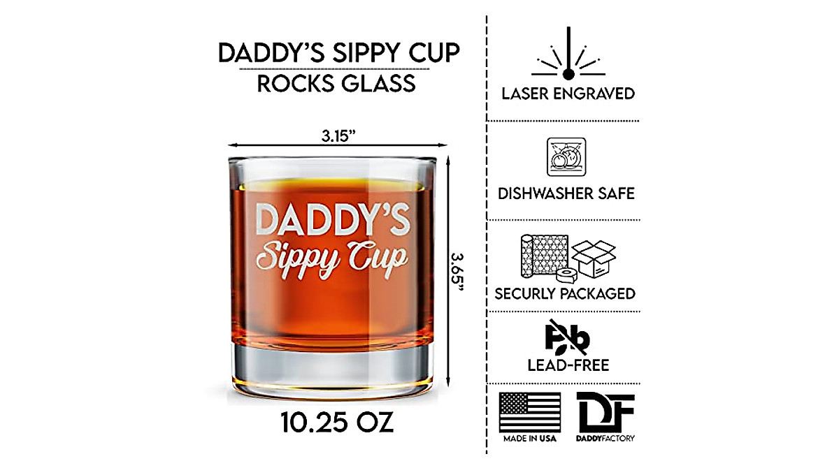Daddy's Sippy Cup Whiskey Glass - Perfect Gift for New Dads