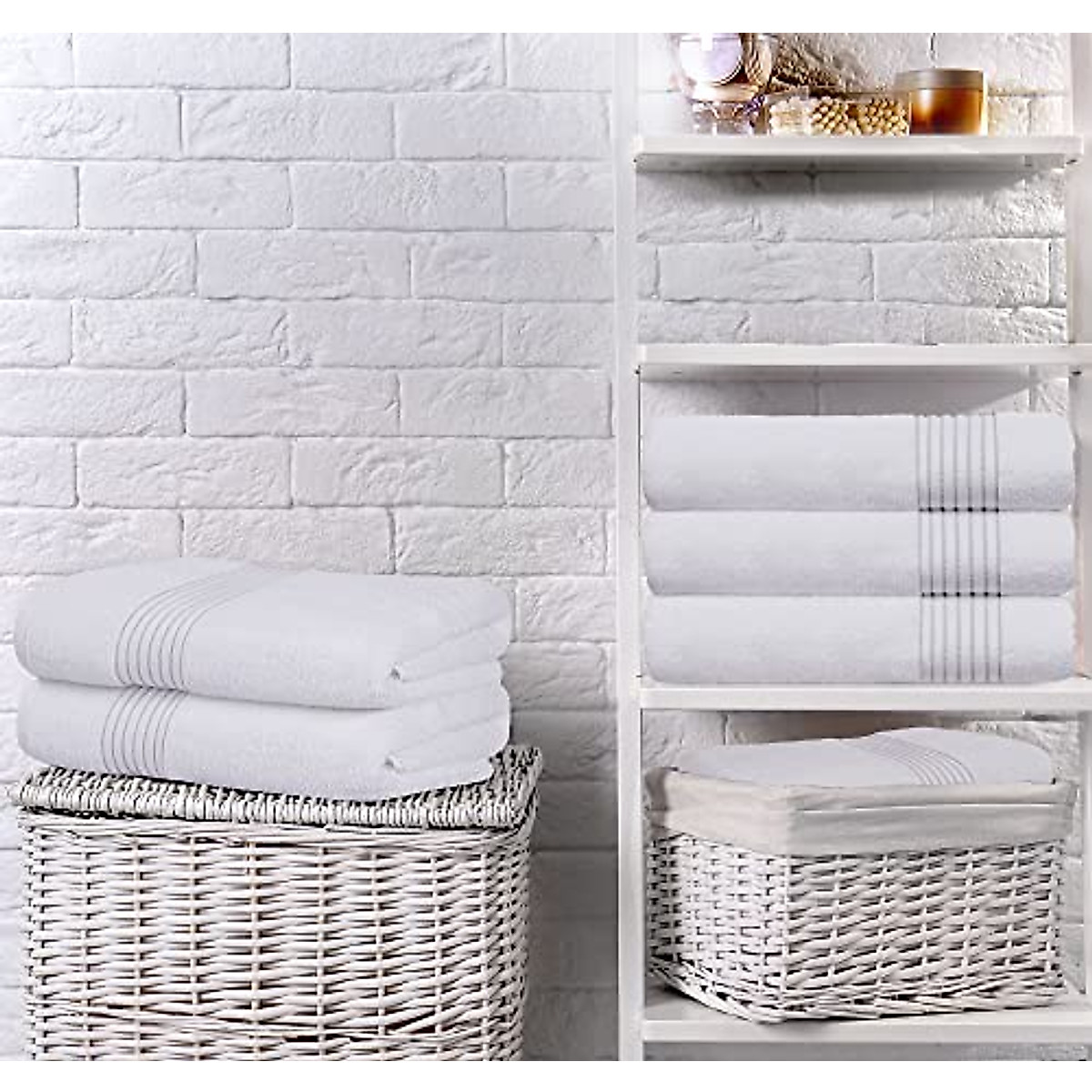 Utopia Towels - Bath Towels Set - Luxurious 600 GSM 100% Ring Spun Cotton - Quick Dry, Highly Absorbent, Soft Feel Towels, Perfect for Daily Use (Pack of 4) (27 x 54, White)