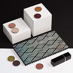 Allwon Magnetic Palette Black Empty Makeup Palette with Mirror and 20Pcs Adhesive Empty Palette Metal Stickers for Eyeshadow Lipstick Blush Powder