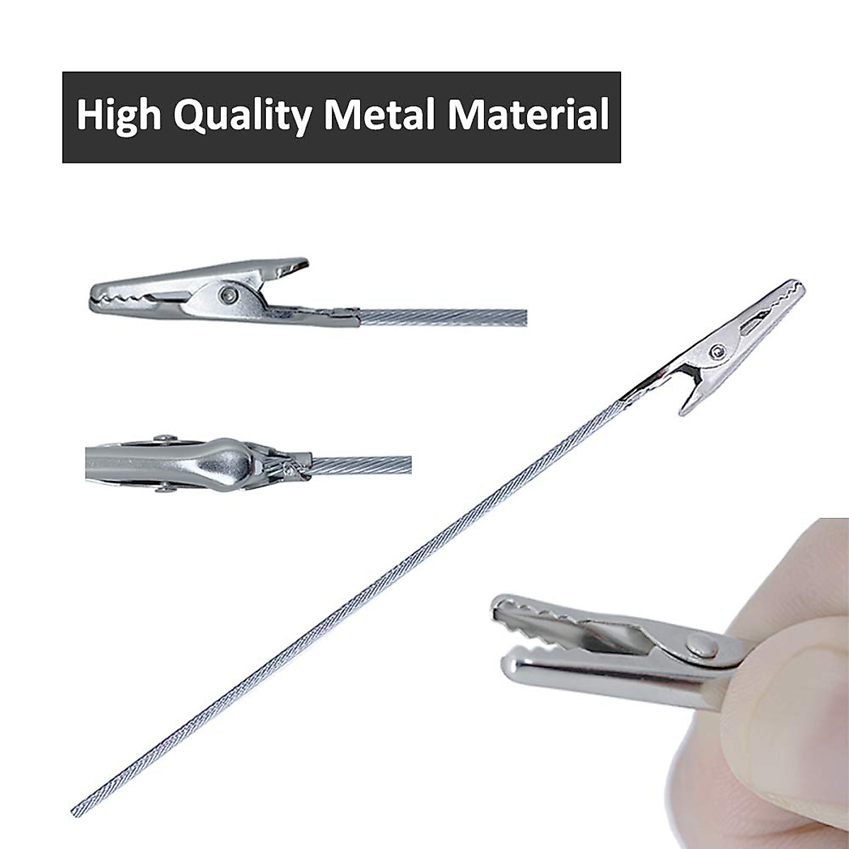 50PCS Metal Wire Alligator Clamp Long-Tailed Alligator Clip Clasp Place Card Holder Table Number Holder for DIY Card Note Photo Picture Menu Memo Clip Party Wedding Clay & Cake Decor (6inch/150mm)