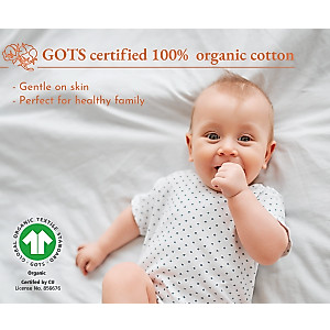 100% Organic Cotton Crib Sheets for Boys or Girls, Set Of 2 Fitted Sheets, Cooling & Softest Baby Crib Sheets for Girl, Crib Mattress Sheet or Toddler Bed Sheets, Percale (Ivory)