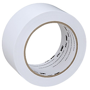 3M Vinyl Tape 764, General Purpose, 2 in x 36 yd, White, 1 Roll, Light Traffic Floor Marking Tape, Social Distancing, Color Coding, Safety, Bundling