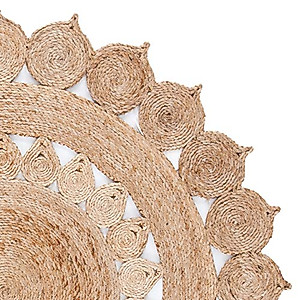 SAFAVIEH Natural Fiber Round Collection 3' Round Natural NFB246A Handmade Boho Country Charm Jute Area Rug