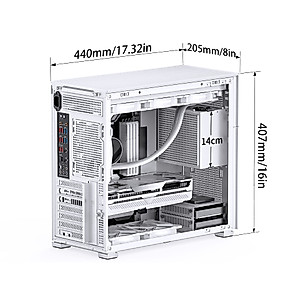 JONSBO D41 MESH SC White ATX Computer Case with Screen,ATX/M-ATX Mainboard/Support RTX 4090(335-400mm) GPU 360/280AIO,Power ATX/SFX: 100mm-220mm Multiple Tool-Free Design,White