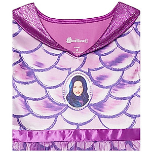 Disney Girls' Descendants Fantasy Gown Nightgown, MAL DRESS, 8