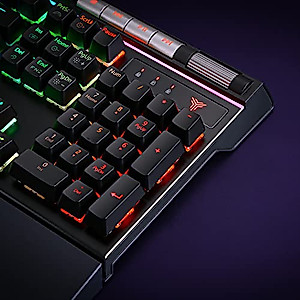 teamwolf VOIDRAY EX Mechanical Gaming Keyboard with Cherry MX Silent Red Switches Media Keys RGB Breath Changing Backlight Anti-Ghosting with 2 USB Ports