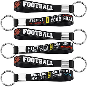 Junkin 24 Pieces Football Party Favors Football Silicone Keychains Gift Football Game Accessories Football Party Supplies