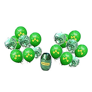 jojofuny 1 Set white ballons white balloons st patricks day balloons irish carnival latex balloons paper garland burlap banner balloons kit emulsion decorate pompom four leaf props