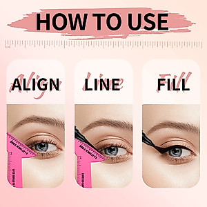 Cilrofelr 4 in 1 Eyeliner Stencils for Hooded Eyes, Reusable Eyeliner Stencils Tool, Multi-purpose Makeup Tool for Winged Eyeliner, Defined Eyebrows, Face Contour and Lip Line - Pink