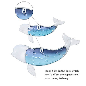 LIFFY Metal Dolphin Wall Decor 15inch Coastal Sculpture Art Hanging for Indoor Bathroom Outdoor Beach Garden Pool,Set of 2