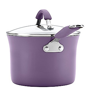 Rachael Ray Cucina Nonstick Cookware Pots and Pans Set, 12 Piece, Lavender Purple