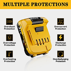 2Pack DCB120 12V 3.0Ah Replacement for Dewalt 12V Battery DCB121 DCB123 DCB122 DCB124 DCB125 DCB127 Compatible with Dewalt 12 Volt Max Lithium Battery