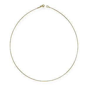 Jewelryweb Italian Solid 14k Yellow gold 0.5mm Twist Cable Wire Chain Necklace (16” or 18”) (16)