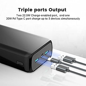 YOOSANG 40000mAh Power Bank, 22.5W Portable Charger, 40000mAh Battery Pack with High-Speed PowerIQ Charging Technology and USB-C for iPhone, Samsung Galaxy, and More