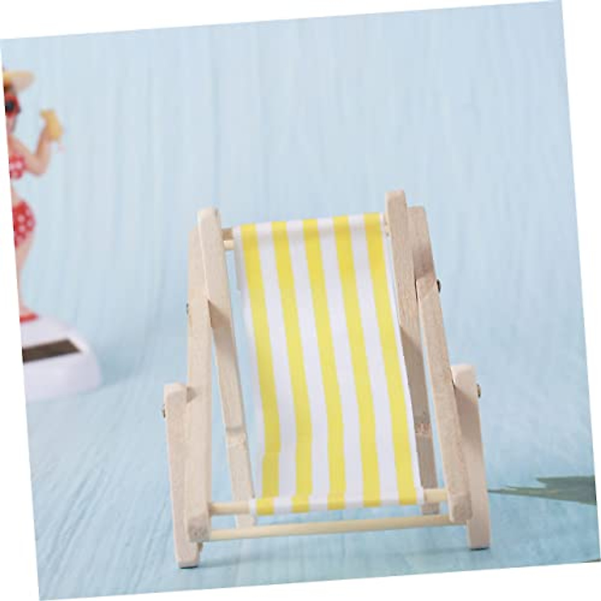 Homoyoyo 2pcs Deck Chair Model Mini Folding Chair Decorative Outdoor Decor Outdoor Tables and Chairs Mini Deck Chair Mini Foldable Recliner Mini Furniture Simulation Recliner Model Green