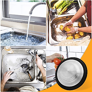 MJIYA Sink Stopper, 3.35 Inch Universal Kitchen Sink Stopper Garbage Disposal Drain Stopper Brushed Stainless Steel Rubber STP-SS, for Insinkerator, Kitchenaid, Waste King, Kohler and More (Silver-A)