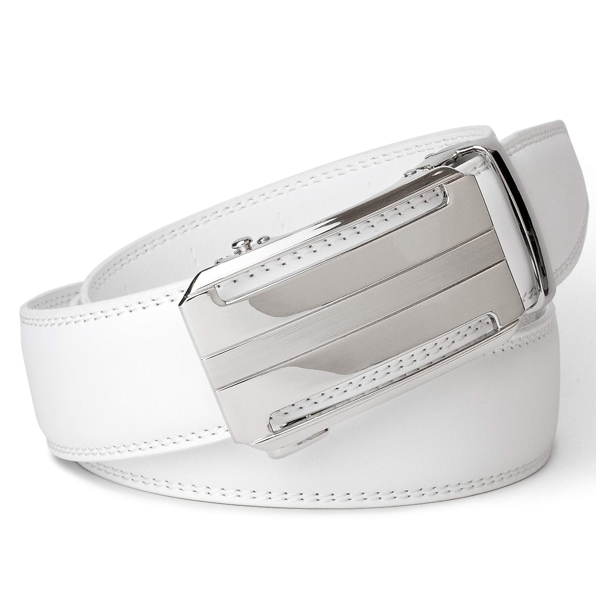 Clubbelts - Men's Genuine Leather Ratchet Adjustable Belt with Automatic Buckle, 1.4" Wide, for Men’s Dress Casual Belt