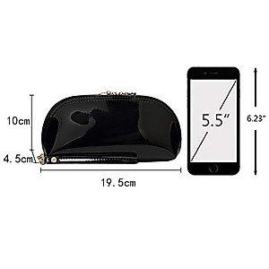 Women Ladies Wallet Zi Around Patent Leather Clutch Wristlet Elegance Coin Purse Card Holder