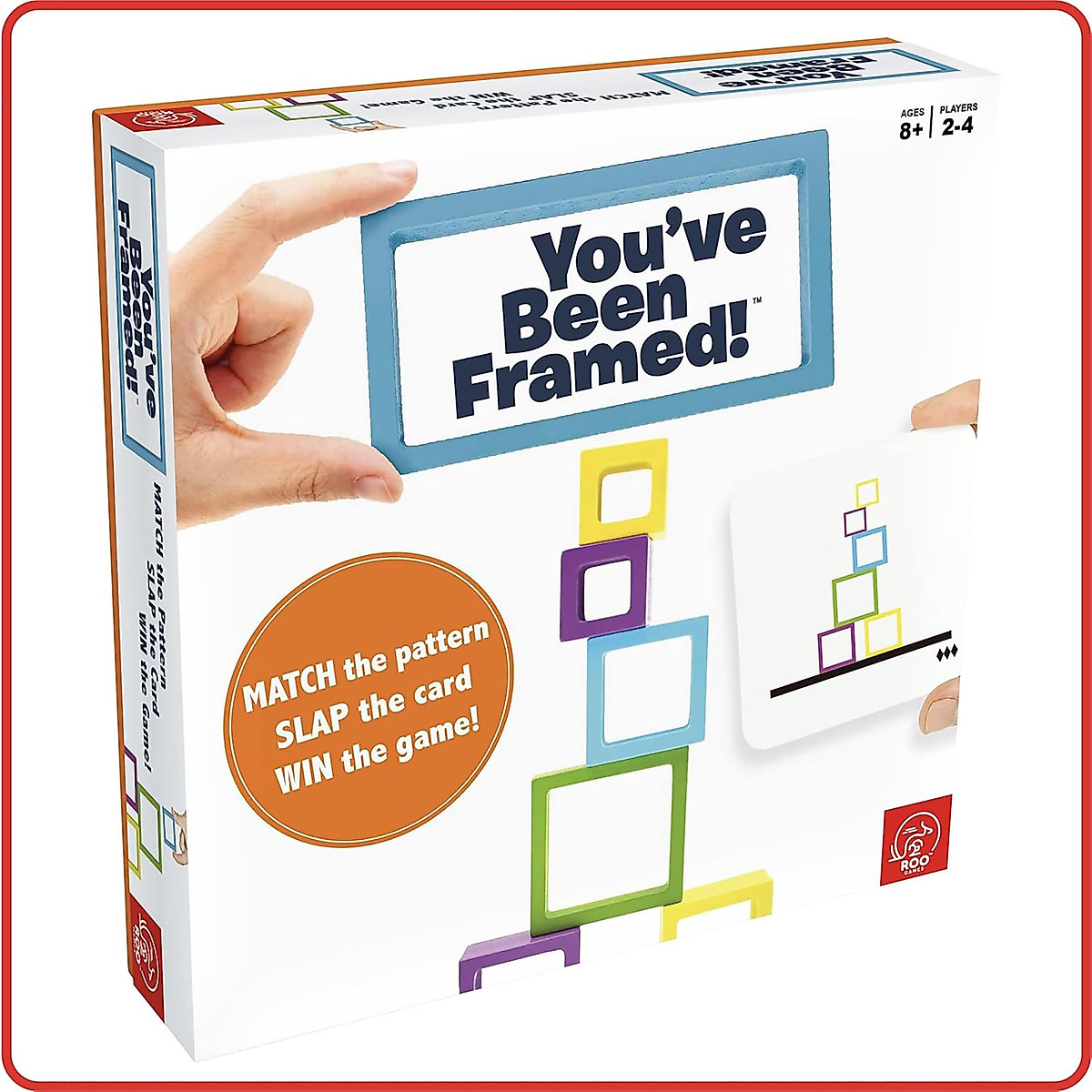ROO GAMES You’ve Been Framed! - Fast-Paced Stacking and Building Game - For Ages 8+ - Match the Pattern, Slap the Card, Win!