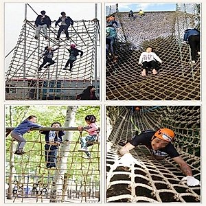 Rope Net for Kids,Treehouse Climbing Rope Netting Railing Child Safety Net Heavy Duty Cargo Net Hemp Rope Net Decorative Mesh 12cm (Size : 110m(333ft))