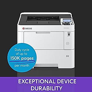 Kyocera ECOSYS PA4500x Monochrome Laser Printer, 47 ppm, 600 x 600 dpi and Up to Fine 1200 dpi, 600 Sheet Tray, 100 Sheet MPT, Duplex, 5 Line LCD w/Hard Key Panel, Gigabit Ethernet, USB, 512 MB