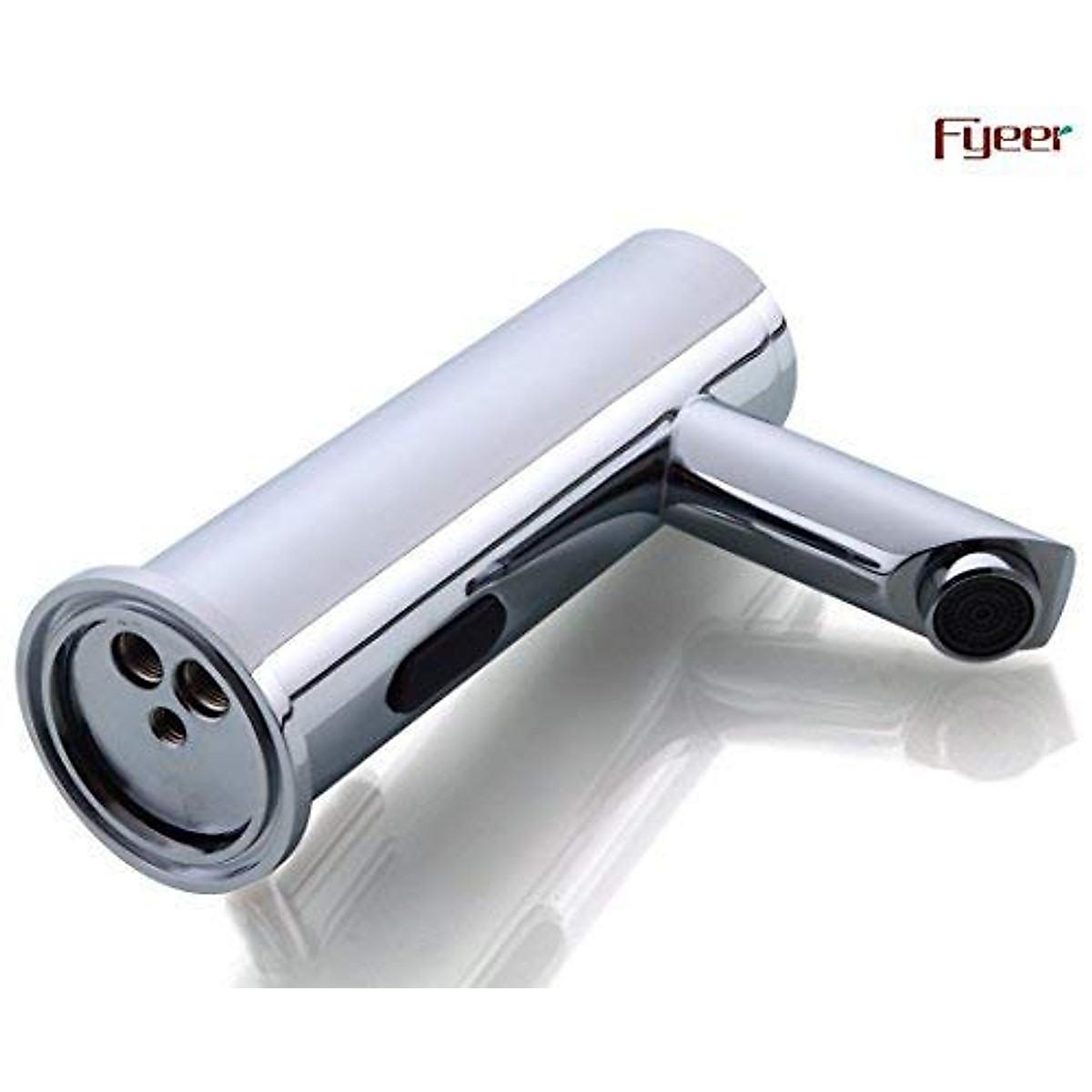 Fyeer Automatic Electronic Sensor Touchless Faucet, Motion Activated Hands-Free Bathroom Vessel Sink Tap, Temperature Adjustable knob, Hot and Cold Mixer, Chrome Polished Finish…