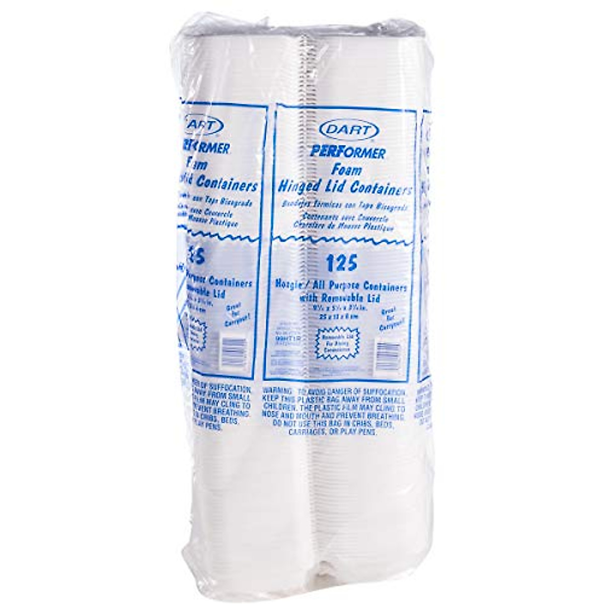 Dart 99HT1R Hoagie Perforated Foam Hinged Container, 9.75 X 5.25 in (Case of 500),White