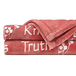 Chanasya Yoga Happiness Blissfulness Message Based Gift Throw Blanket - Super Soft Cozy Comfort Tranquility Personnel Loving Caring Positivity Gift Blanket for Women Best Friend Birthday - Rosetan