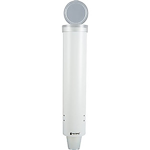 Carlisle FoodService Products C3165WH Medium Pull Type Water Cup Dispenser, Fits 4 to 10 oz Cone and Flat Bottom Cups, 16" Tube Length, White