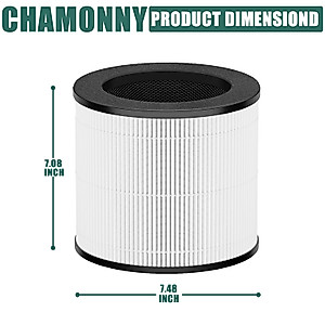 CHAMONNY Cayman 608/320 Filter Replcement, Compatible with Okaysou(Oksou) Cayman 608/320 Air Purifier, 3-in-1 H13 True HEPA Filter and Activated Carbon Filter, 2 Pack