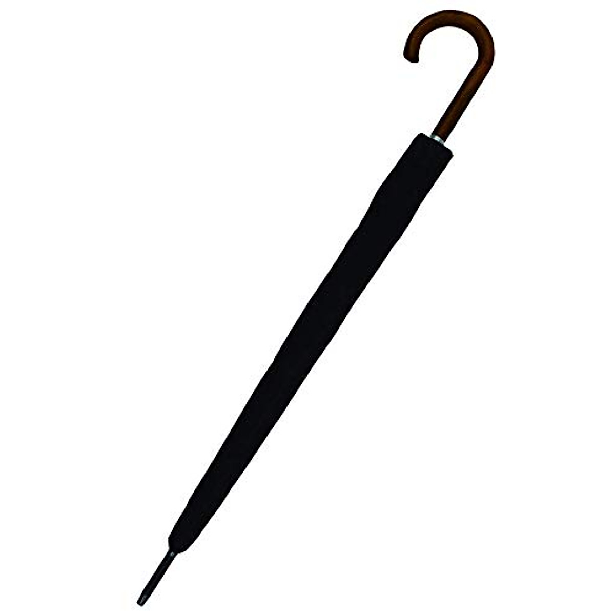 COLLAR AND CUFFS LONDON - Windproof EXTRA STRONG - StormDefender City Umbrella - Vented Double Canopy - Auto - Reinforced Frame with Fiberglass - Solid Wood Hook Handle - Black