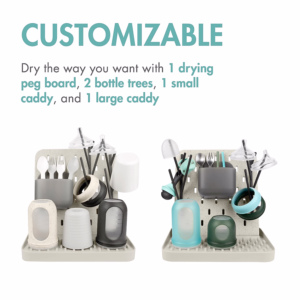 Boon Groove Vertical Baby Bottle Drying Rack - Customizable Drying Rack for Bottles, Toddler Cups, and Baby Accessories - Baby Bottle-Feeding Supplies - Holds 6 Baby Bottles