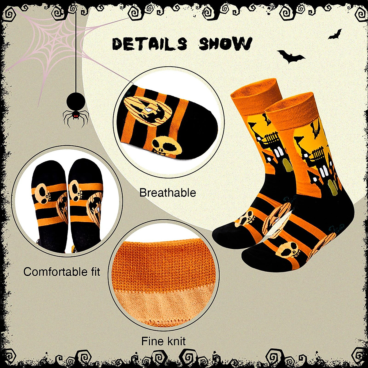 PUPPY GO Halloween Gifts Set, 5PCS Halloween Tumbler Set Includes 20oz Tumbler with Lids and Straw Socks Keychain Thanks Card, Cute Pumpkin Gift for Women