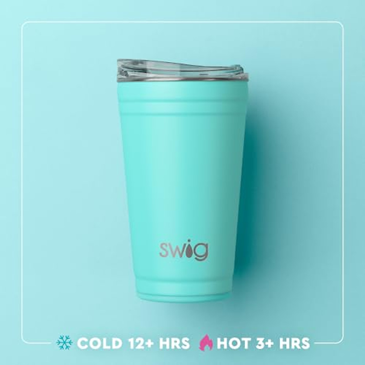 Swig Life 24oz Party Cup, Stackable Insulated Travel Coffee Tumbler with EZ Slider Lid, Cup Holder Friendly Travel Thermos, Stainless Steel 24 oz Tumbler, Reusable Coffee Mug (Red Hots)