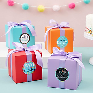 BLUE PANDA 504 Piece Round Happy Birthday Stickers for Students, Happy Birthday to Me, Today is My Day Stickers, Kids Party Favors, Teachers, 6 Assorted Designs (2 Inches)