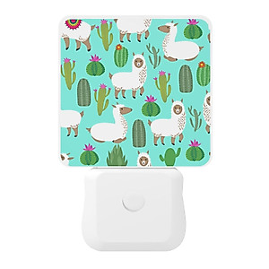 Cute Llama Baby Night Light Dusk to Dawn Smart Sensor,White Led Nightlight for Bedroom,Bathroom,Kitchen,Hallway,Stairs,Energy Efficient,Decor Desk Lamp