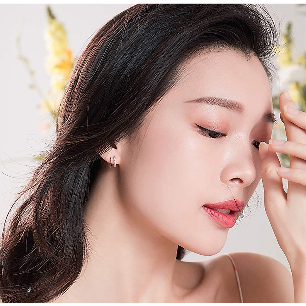 Reffeer 925 Sterling Silver CZ Crawler Earrings Wrap Cuff Earrings For Women Teen (A-Silver)