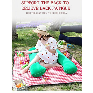 MJMH Updated Large Inflatable Pillow Flocked Fabric Pregnancy Pillow Maternity Pillow Nursing Pillow Sleeping Pillow Body Pillow Travel Pillow Home Use and outdoor Use 55 inch US Stock (Green)