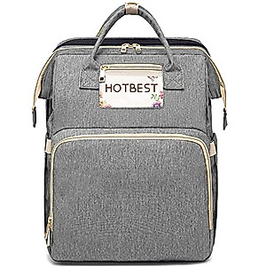 HOTBEST Diaper Bag Backpack, baby Changing Bags with Changing Pad, Multifunction Waterproof Travel Essentials Baby Bag, Unisex and Stylish