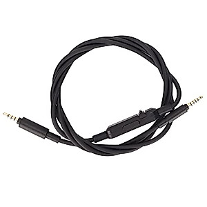 Zyyini Headphone Audio Cable for MMX 300 2nd Gen, 3.5mm with Wire Control Twisted Pair Replacement Headphone Cord, Support Volume Adjustment, Switch Songs Headset Cable Black, 1.3m/4.3ft
