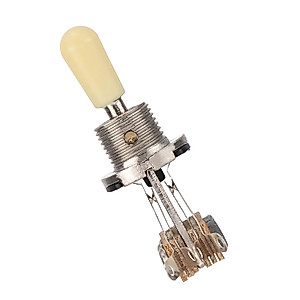 Chrome 3 Way Electric Guitar Pickup Toggle Switch with Cream Tip Knob Cap