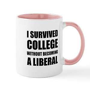 CafePress Survived College Without Becoming Liberal Mugs Ceramic Coffee Mug, Tea Cup 11 oz
