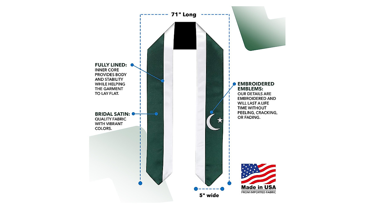Pakistan Flag Graduation Sash | Embrace Your Heritage