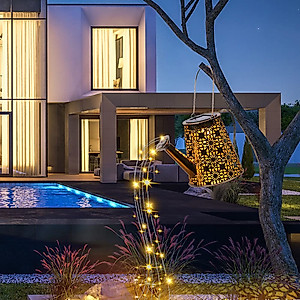 B-Best Solar Lights Outdoor Garden Decorations,Watering Can Landscape Light Large Hanging Lantern ,Outside Waterproof Patio Decor Perfect Gardening Gift