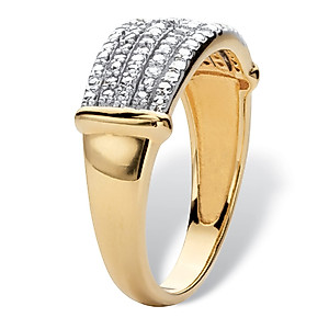 PalmBeach Yellow Gold-plated Genuine Diamond Accent Ring Sizes 6-12 Size 9