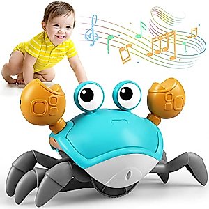 Crawling Crab Toy, Infant Tummy Time Baby Toys, Fun Interactive Dancing Walking Moving Toy Babies Sensory Induction Crabs with Music, Baby Toys 0-6 to 12-18 Months Boys Girls Toddler Birthday Gifts